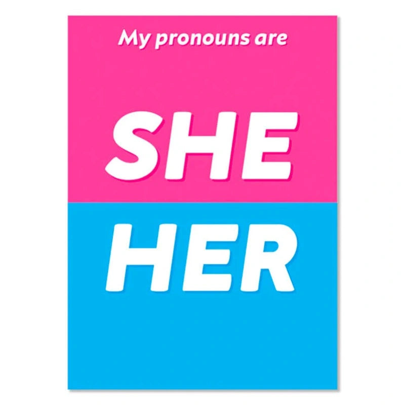 She / Her Pronouns Postcard | Proud Supplies - Gay Pride Shop
